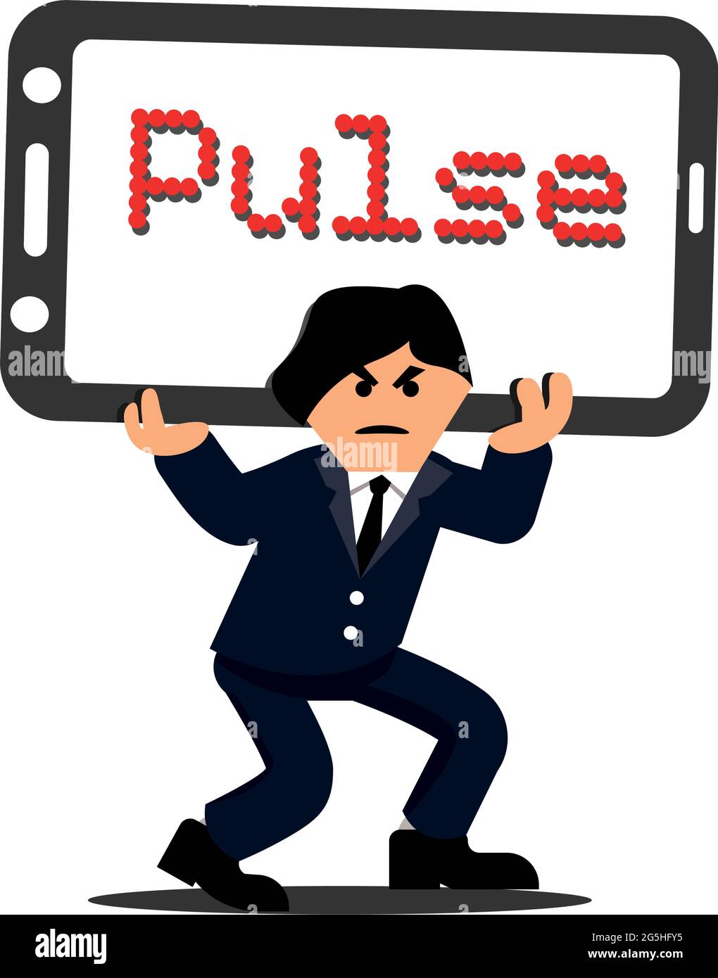 Man carrying Burden of a pulse. illustration vector cartoon Stock ...