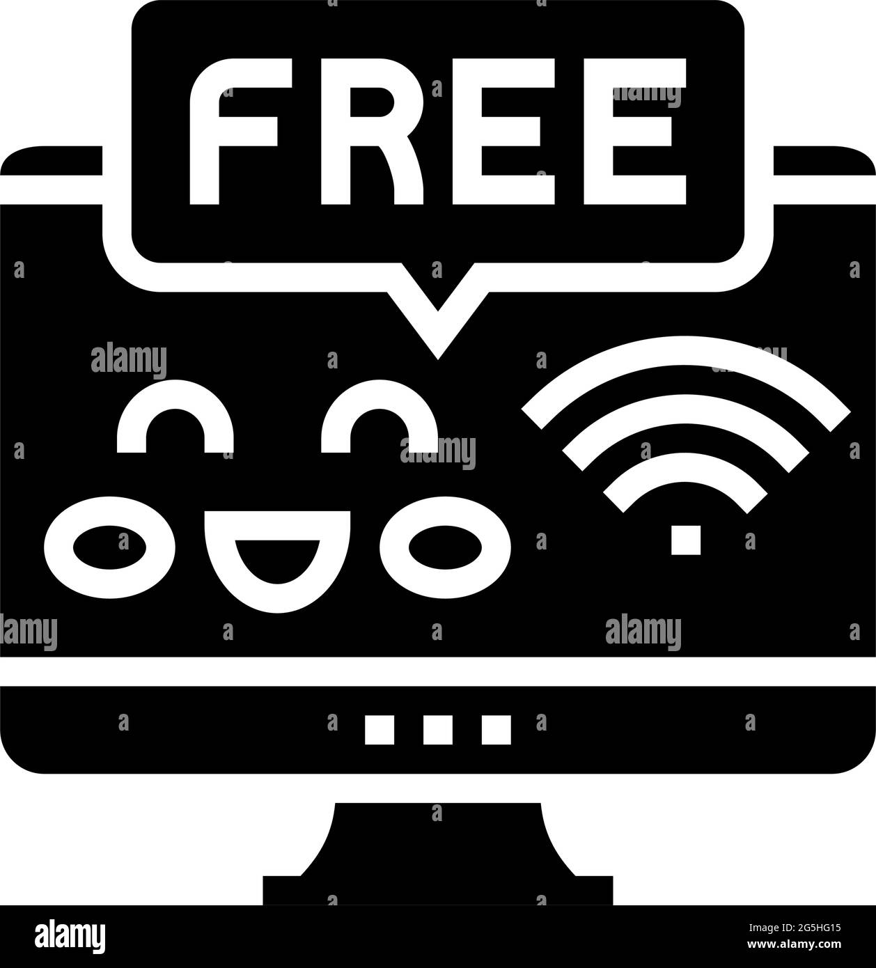 free internet in children library glyph icon vector illustration Stock ...