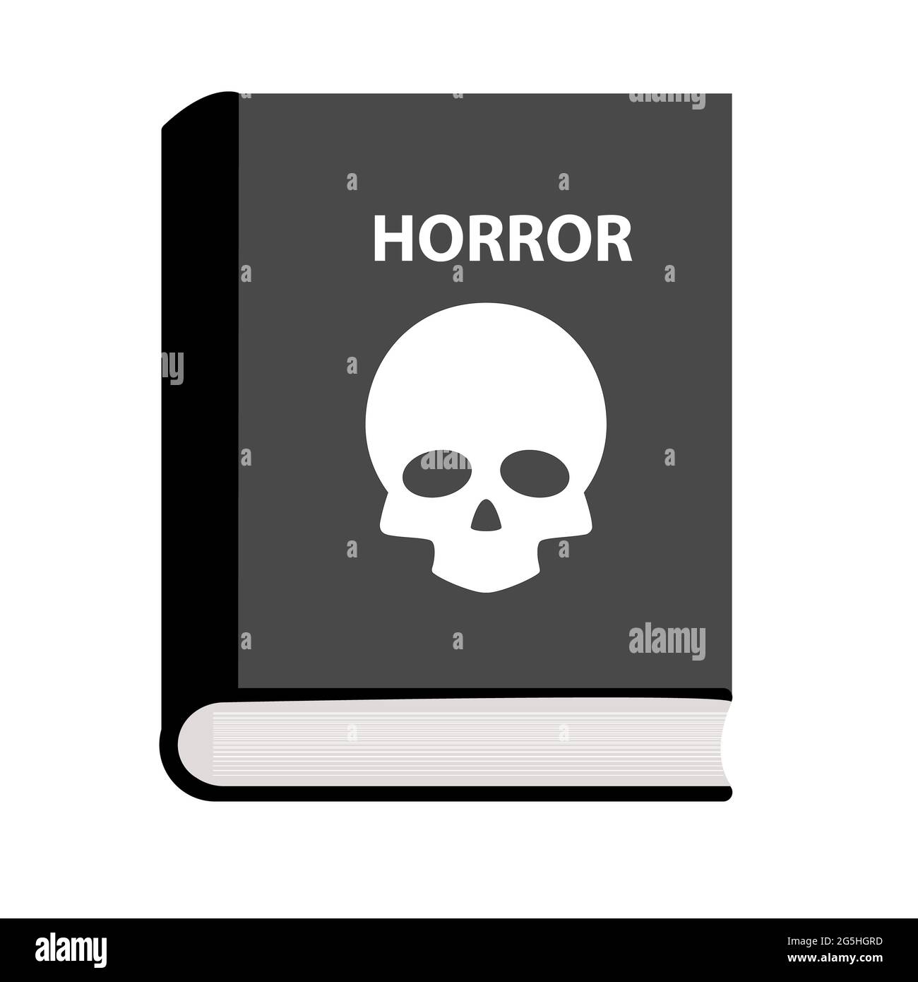 horror book icon on white background. skull sign horror book. flat ...