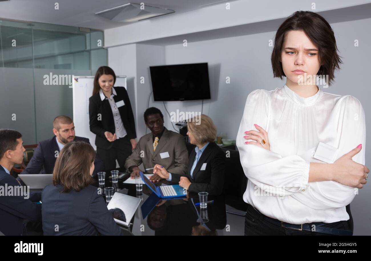 Woman boardroom unhappy hi-res stock photography and images - Alamy