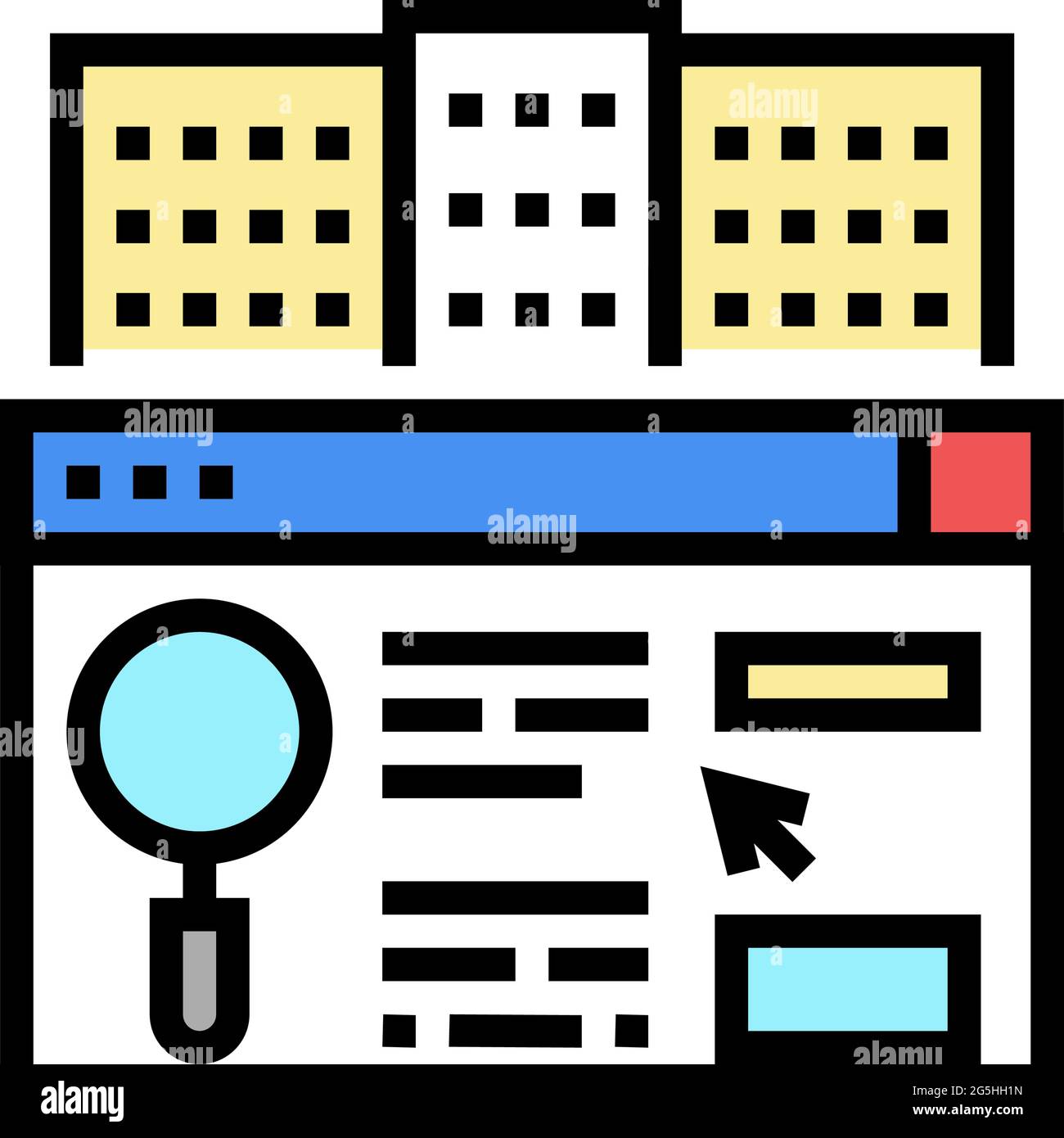 real estate market researching color icon vector illustration Stock ...