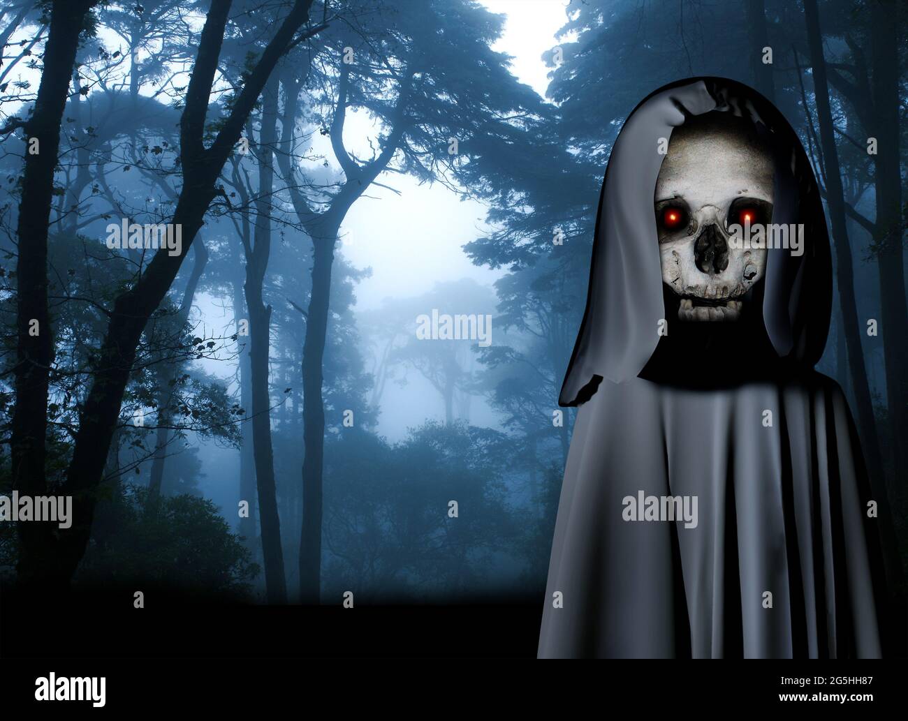 Dark Hooded Figure With Red Eyes