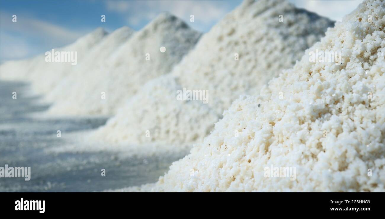 cone of salt in salt field at Ban Laem-Thailand Stock Photo - Alamy