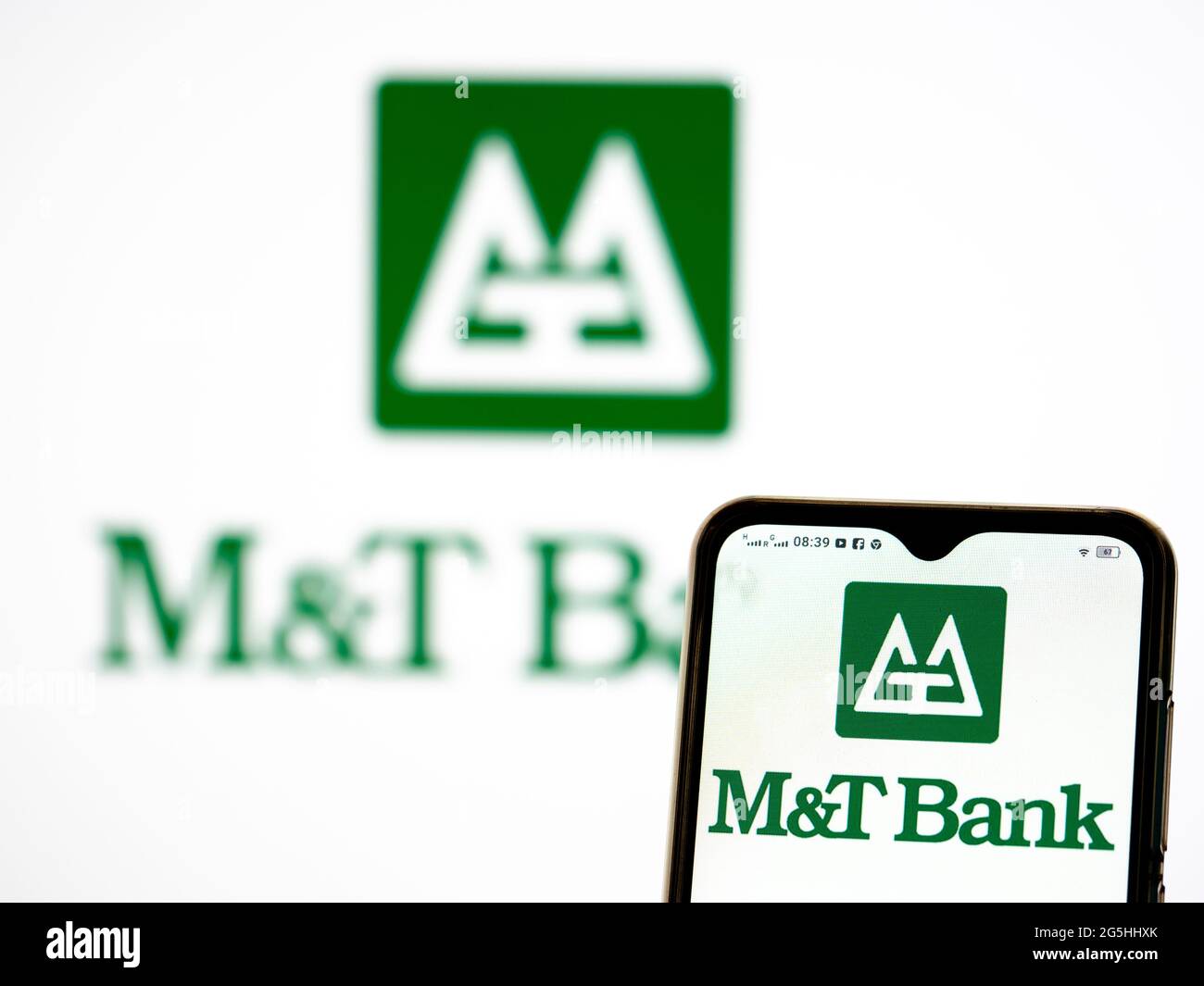 In this photo illustration a M&T Bank Corporation logo seen displayed ...