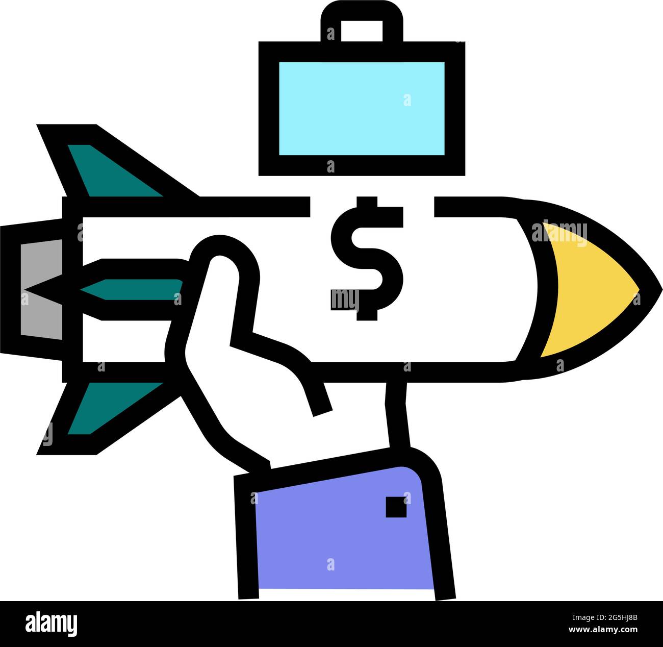 help with business basics color icon vector illustration Stock Vector ...