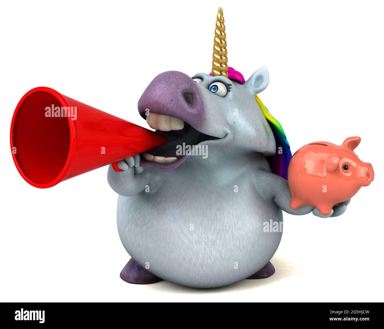 Fun unicorn - 3D Illustration Stock Photo - Alamy