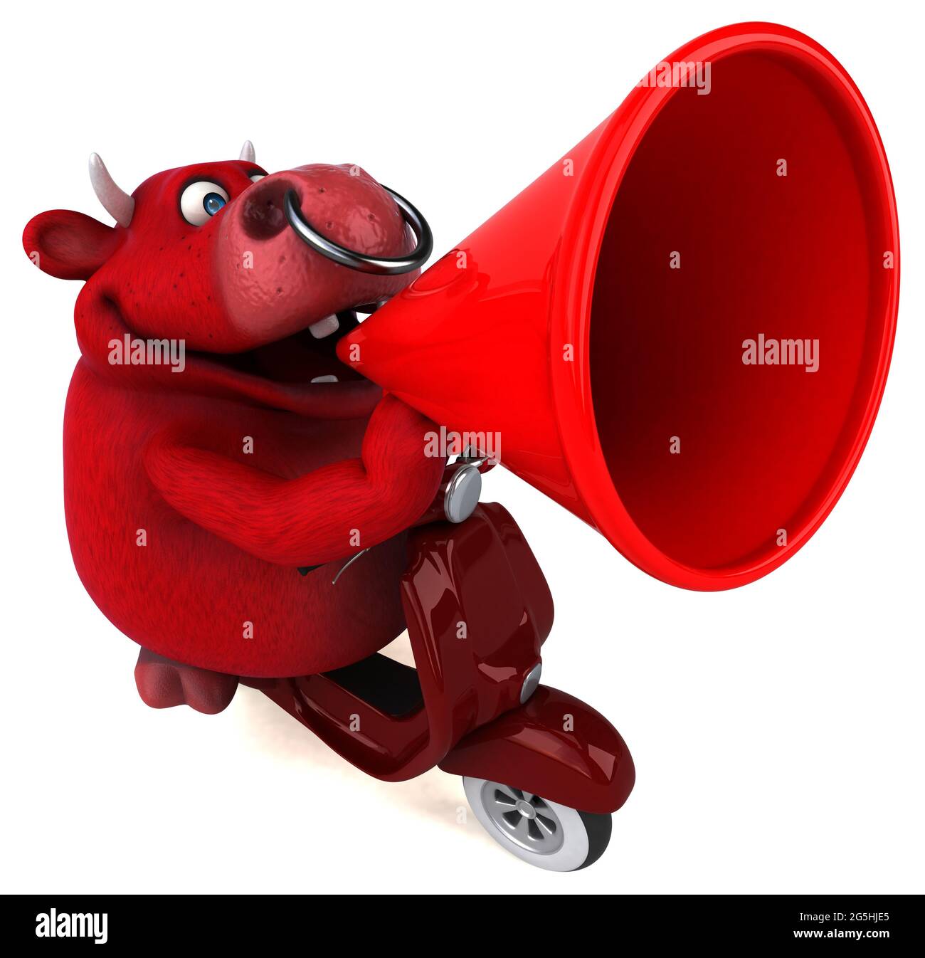 Fun red bull - 3D Illustration Stock Photo - Alamy