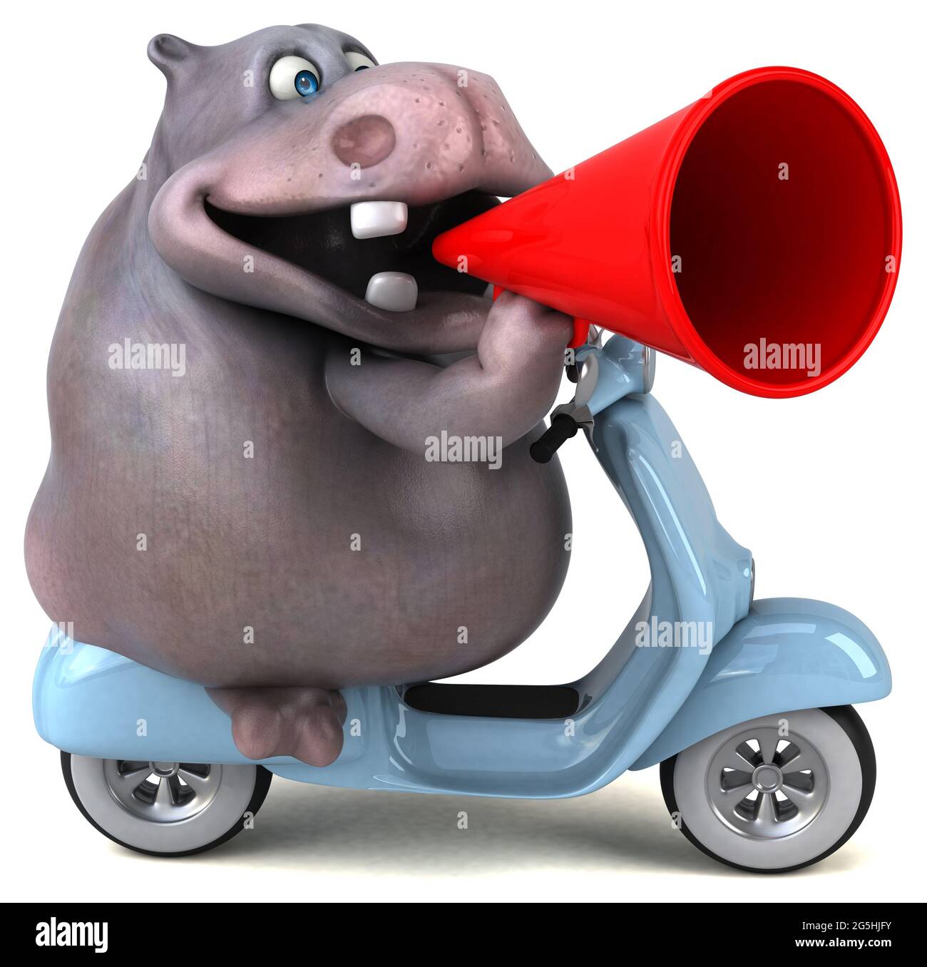 Fun hippo - 3D Illustration Stock Photo - Alamy