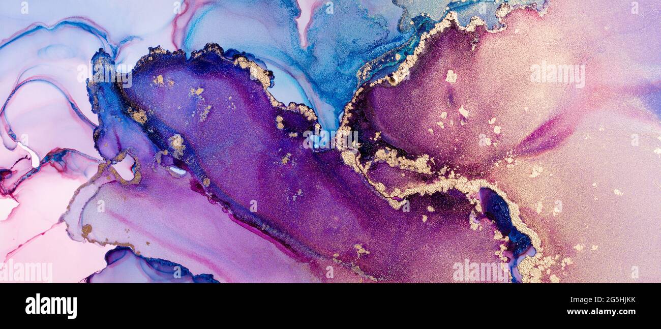 Closeup of multicolored alcohol ink abstract texture, trendy wallpaper ...