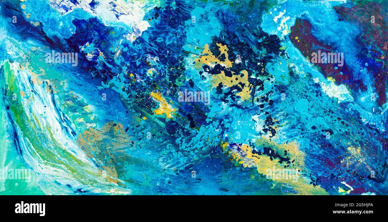 Abstract painting background in a contrast blue color Stock Photo - Alamy