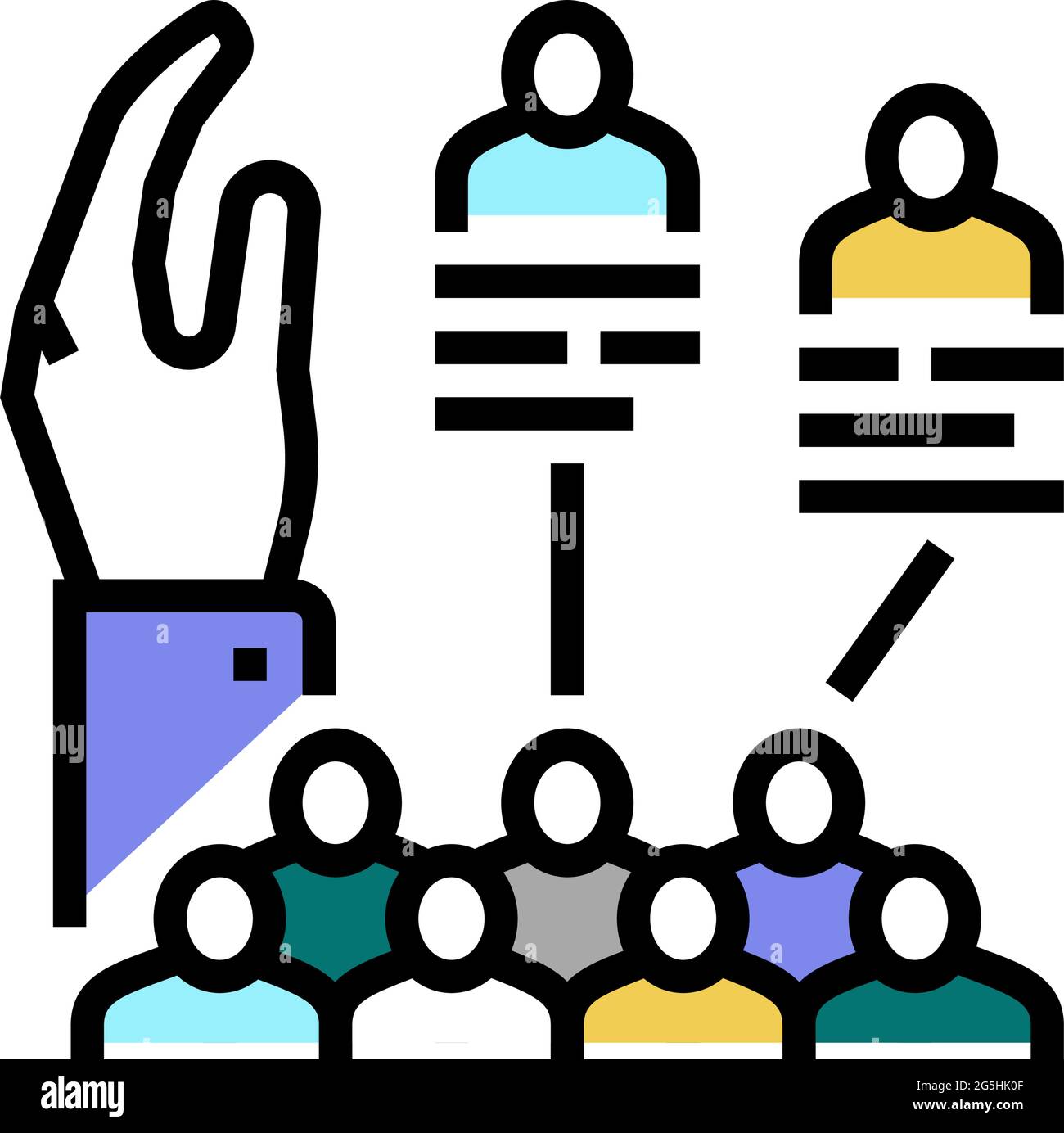 identification of management team color icon vector illustration Stock ...