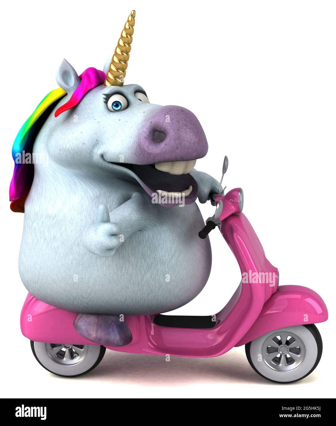 Fun unicorn - 3D Illustration Stock Photo - Alamy