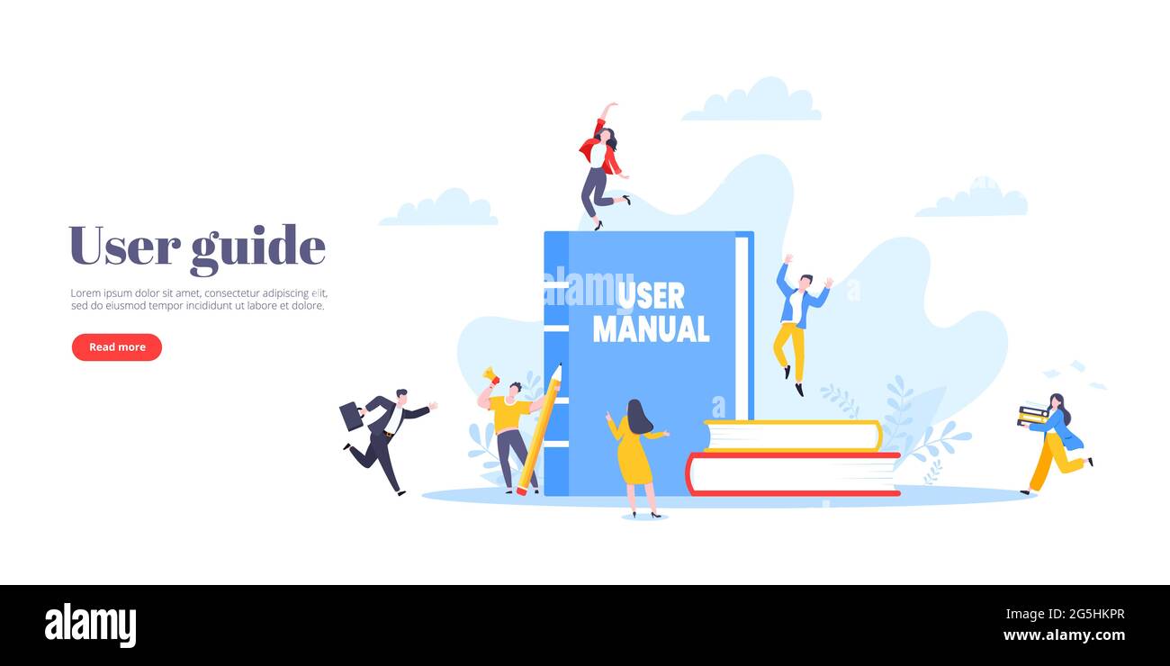 User manual guide book flat style design vector illustration Stock ...
