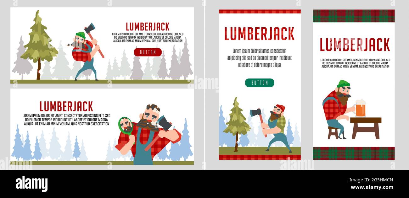 lumberjack banner of universal art designs. Suitable for greeting cards ...