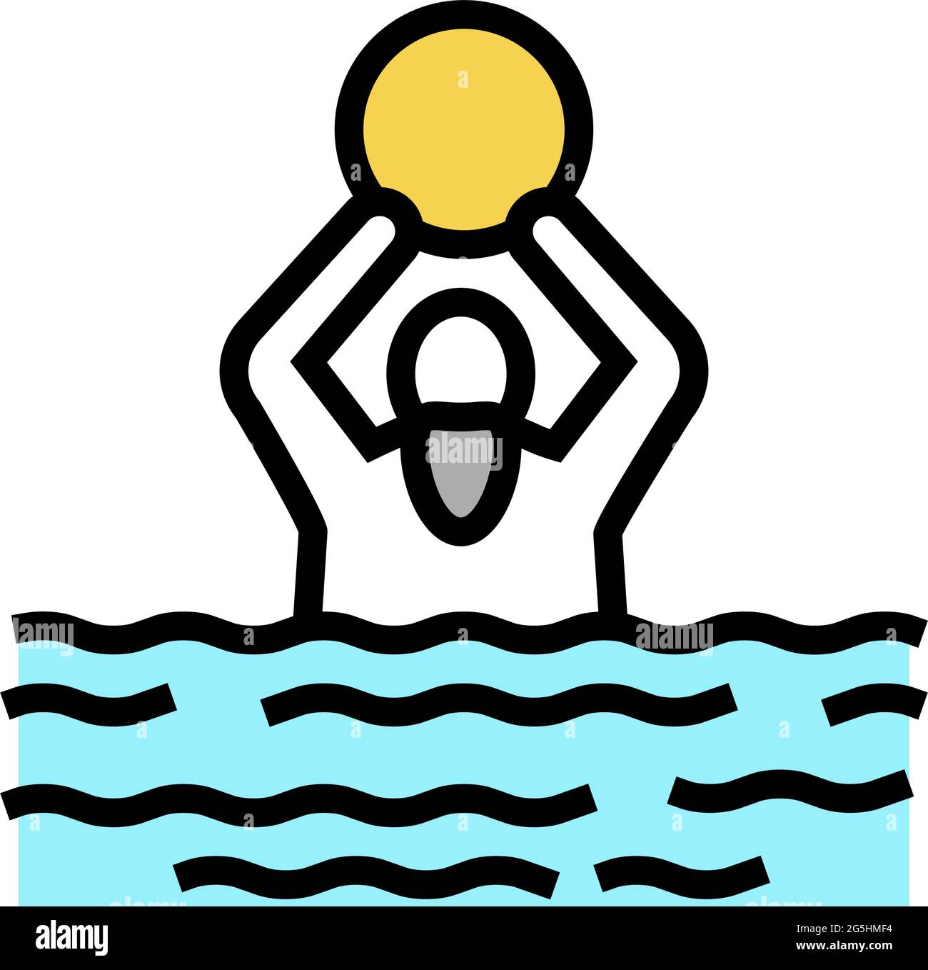 swimming exercise for elderly people color icon vector illustration ...
