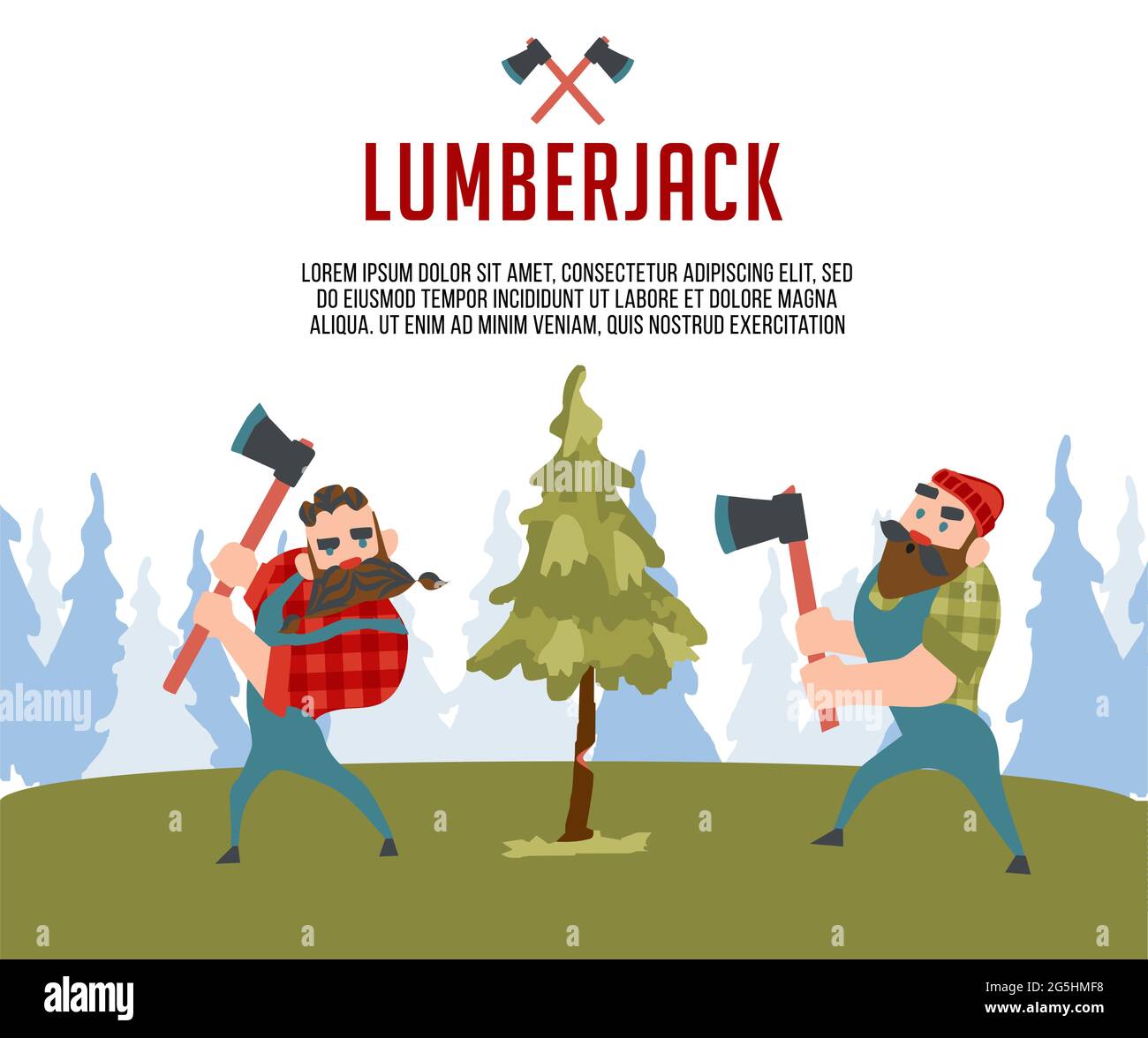 lumberjack banner of universal art designs. Suitable for greeting cards ...