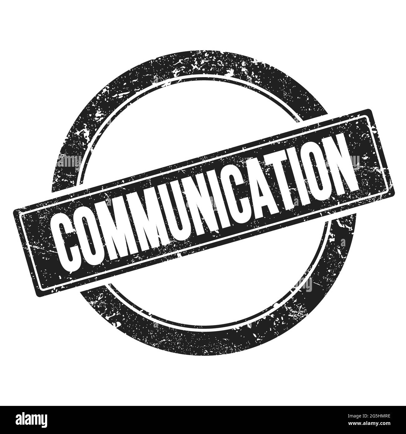 COMMUNICATION text on black grungy round vintage stamp Stock Photo - Alamy