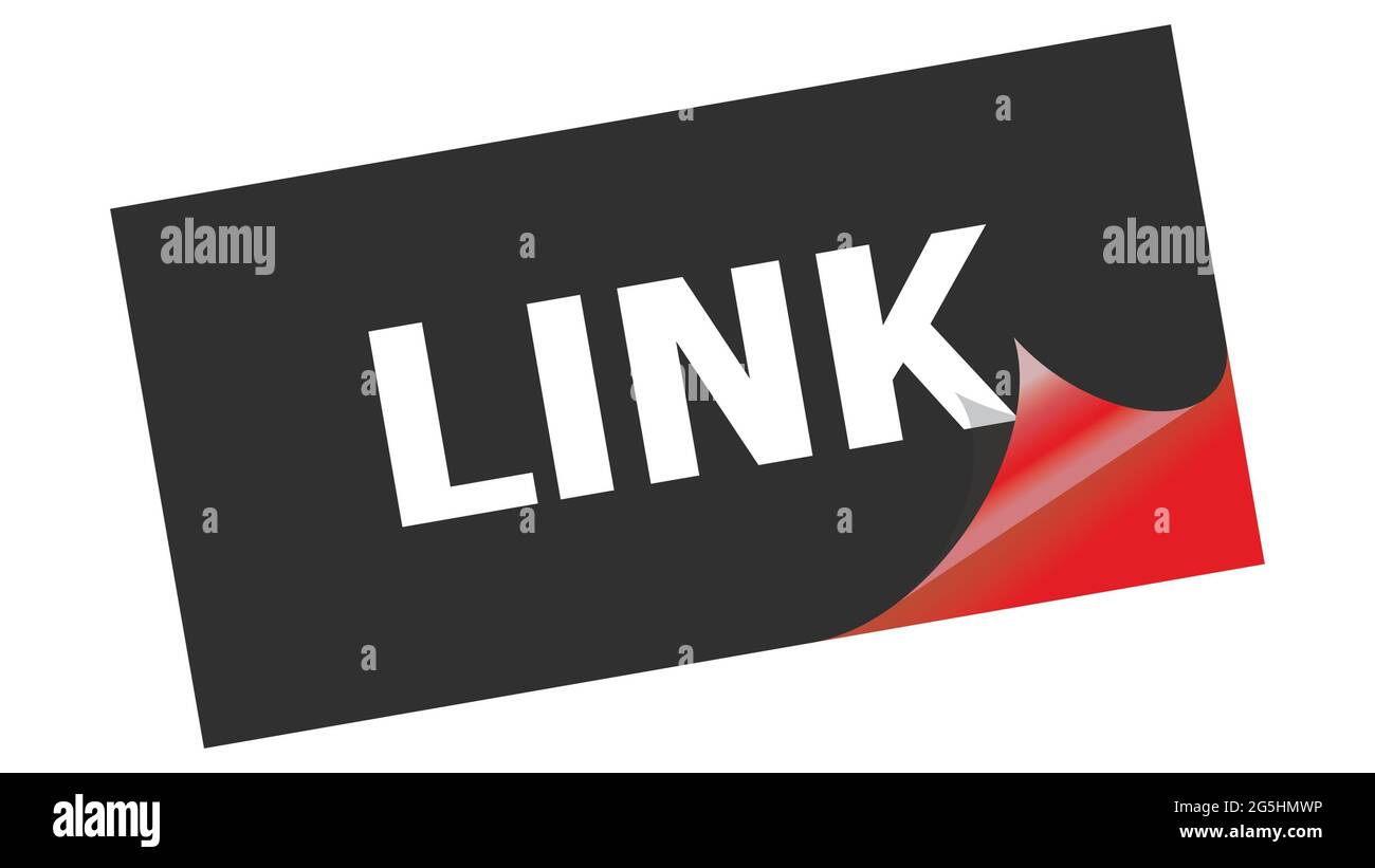 LINK text written on black red sticker stamp Stock Photo - Alamy
