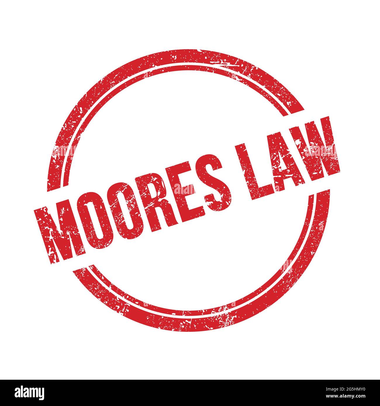 MOORES LAW text written on red grungy vintage round stamp Stock Photo ...