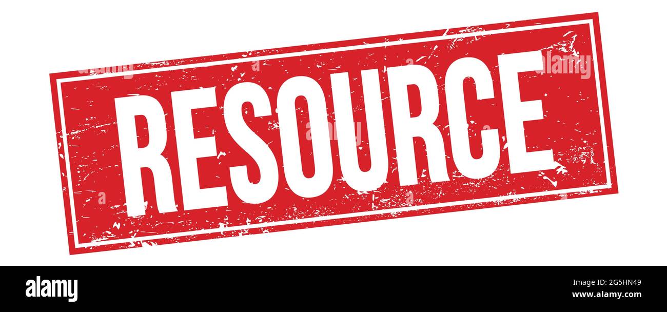 RESOURCE text on red grungy rectangle stamp sign Stock Photo - Alamy