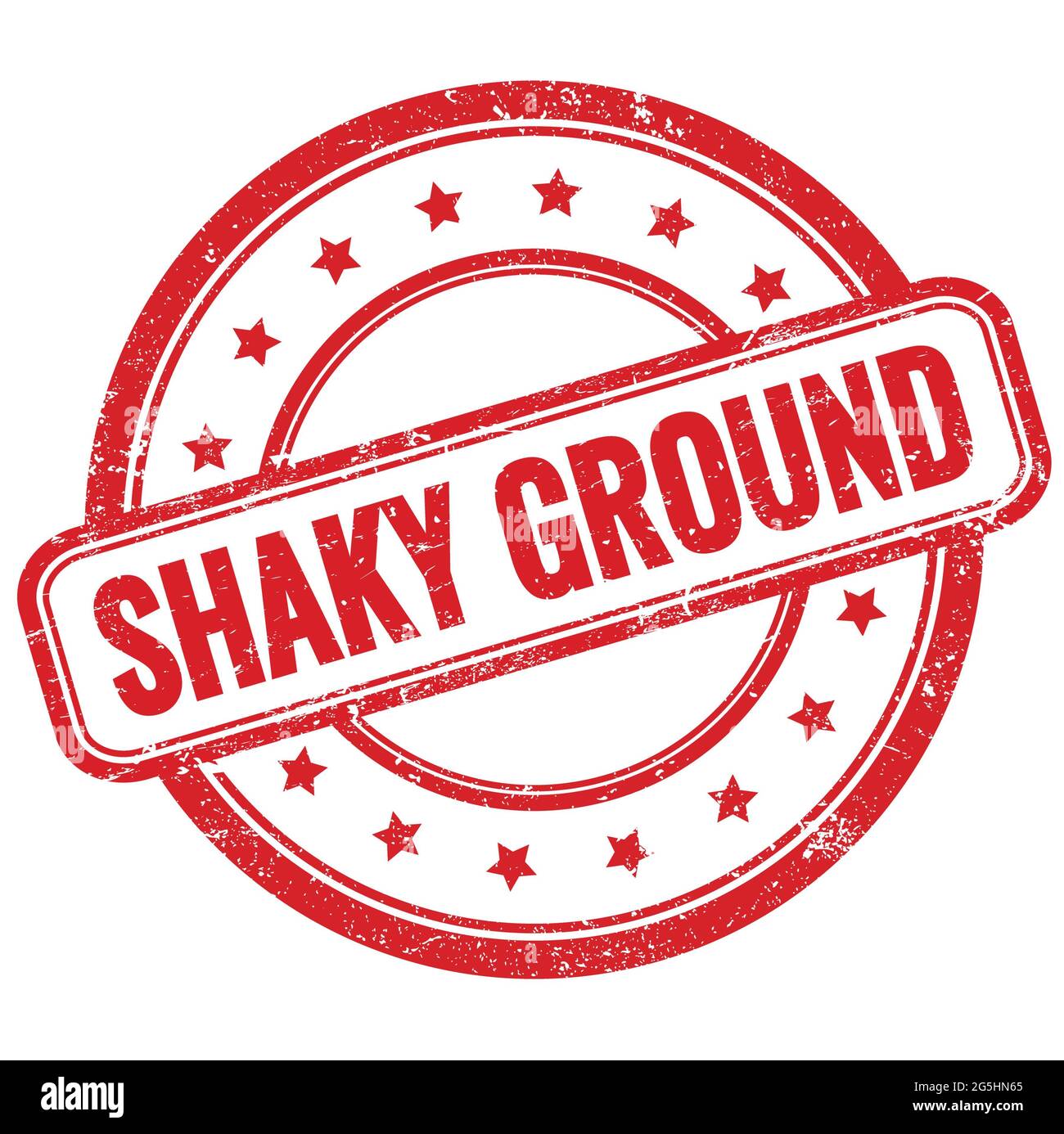 SHAKY GROUND text on red vintage grungy round rubber stamp Stock Photo ...