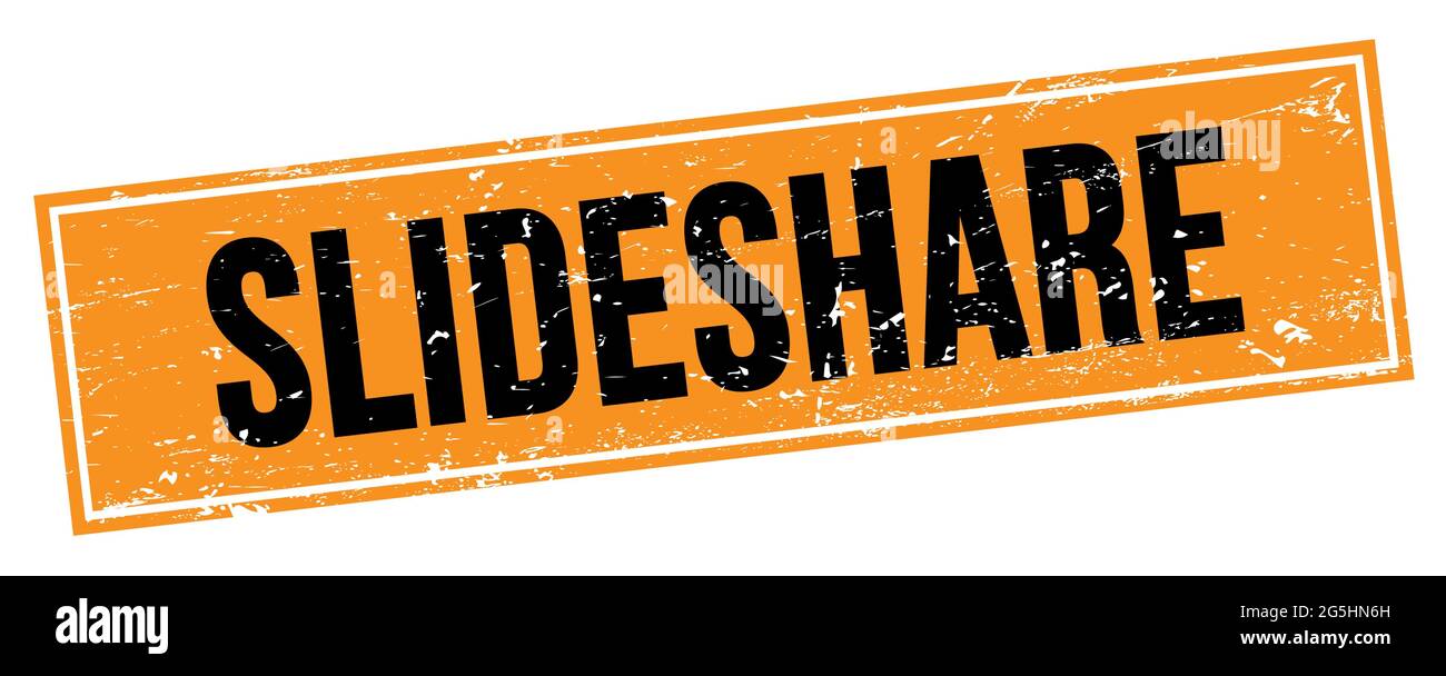 SLIDESHARE text on black orange grungy rectangle stamp sign Stock Photo ...