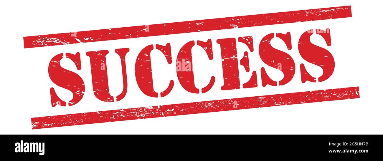 SUCCESS text on red grungy vintage rubber stamp Stock Photo - Alamy