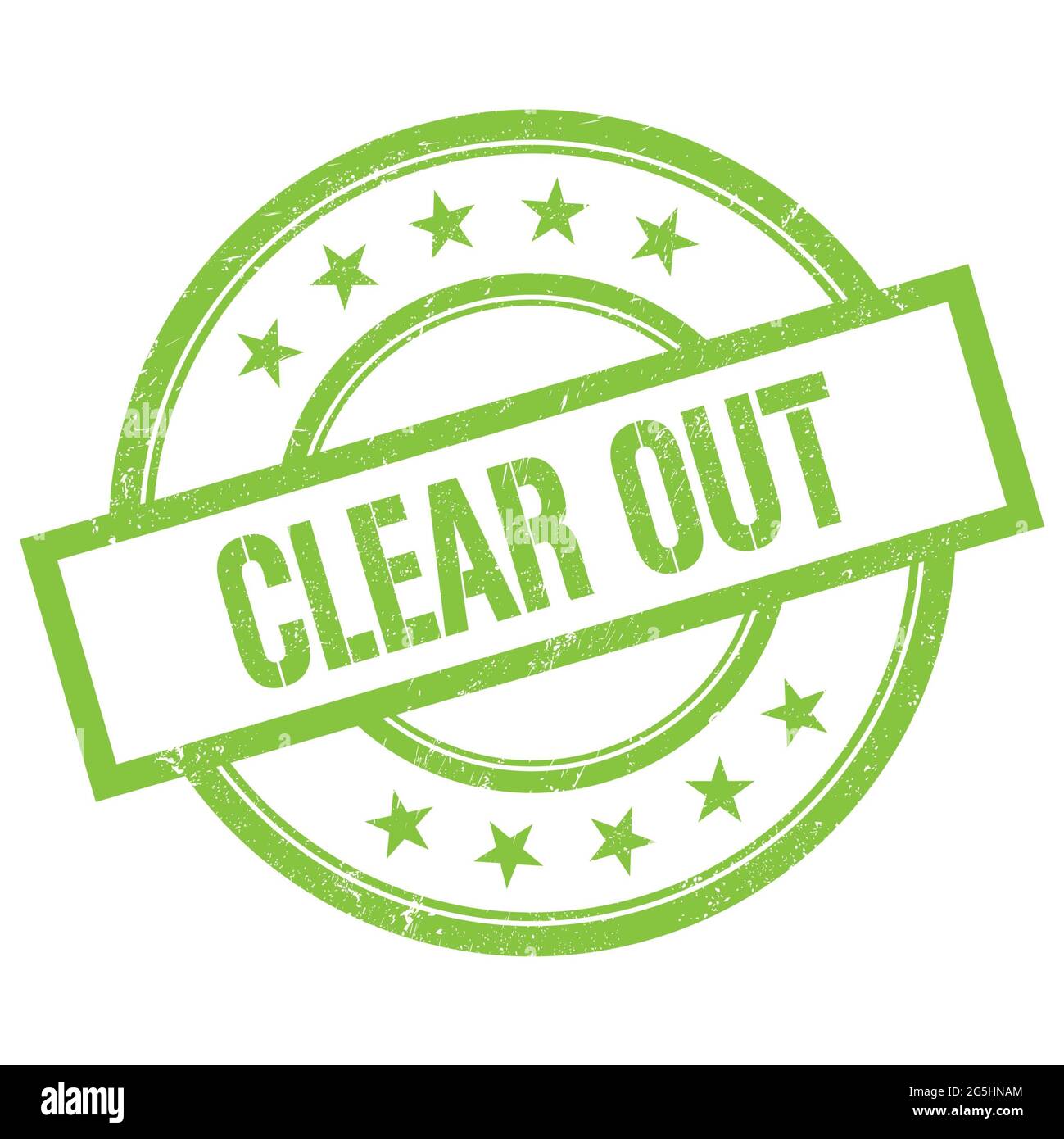 CLEAR OUT text written on green round vintage rubber stamp Stock Photo ...