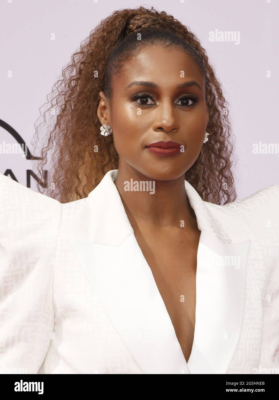 Issa Rae arrives at the BET Awards 2021 held at the Microsoft Theater ...