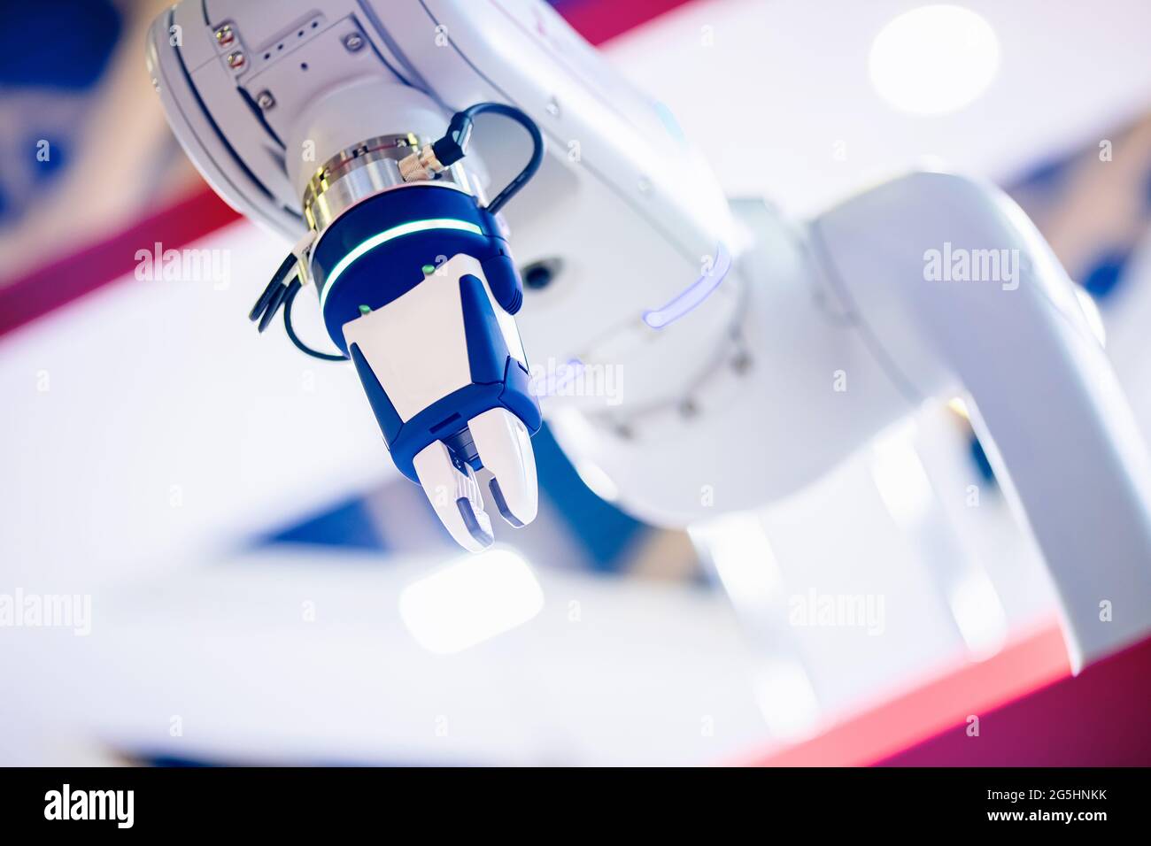 Automatic machine robot arm tool in manufacture factory. Concept smart ...