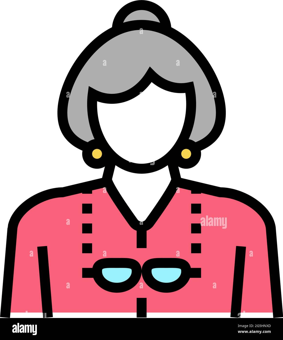 elderly woman grandmother color icon vector illustration Stock Vector ...