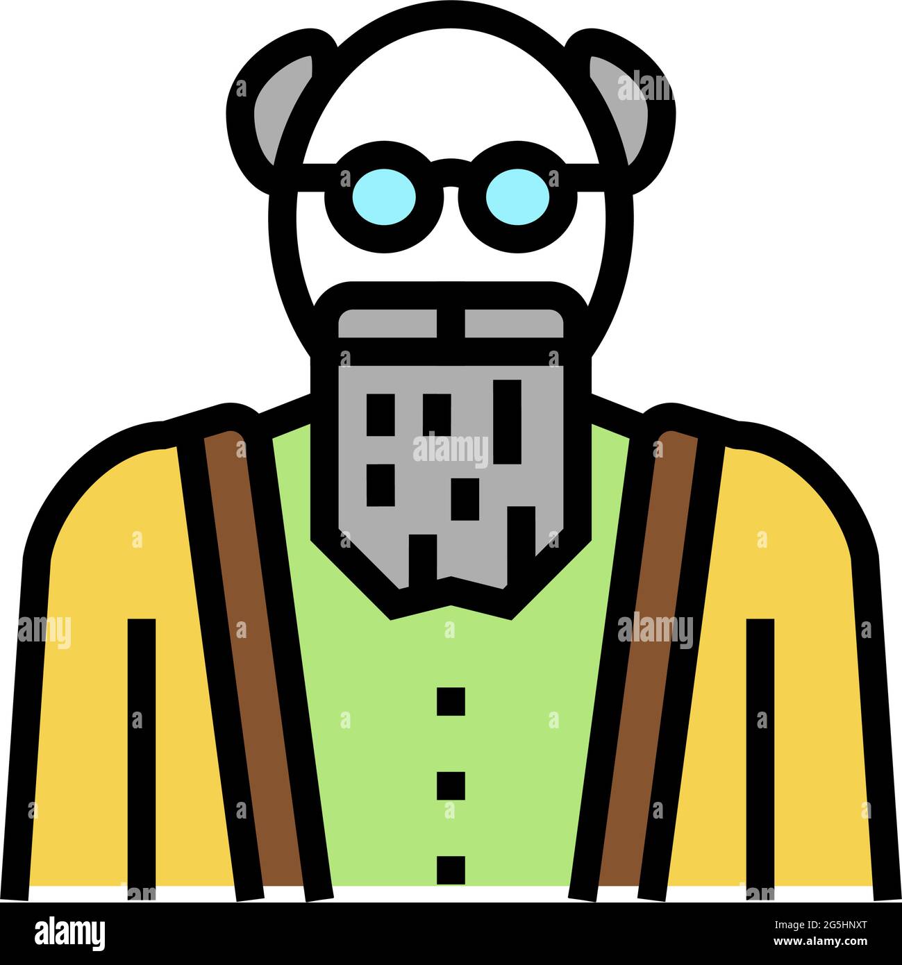 elderly man grandfather color icon vector illustration Stock Vector ...