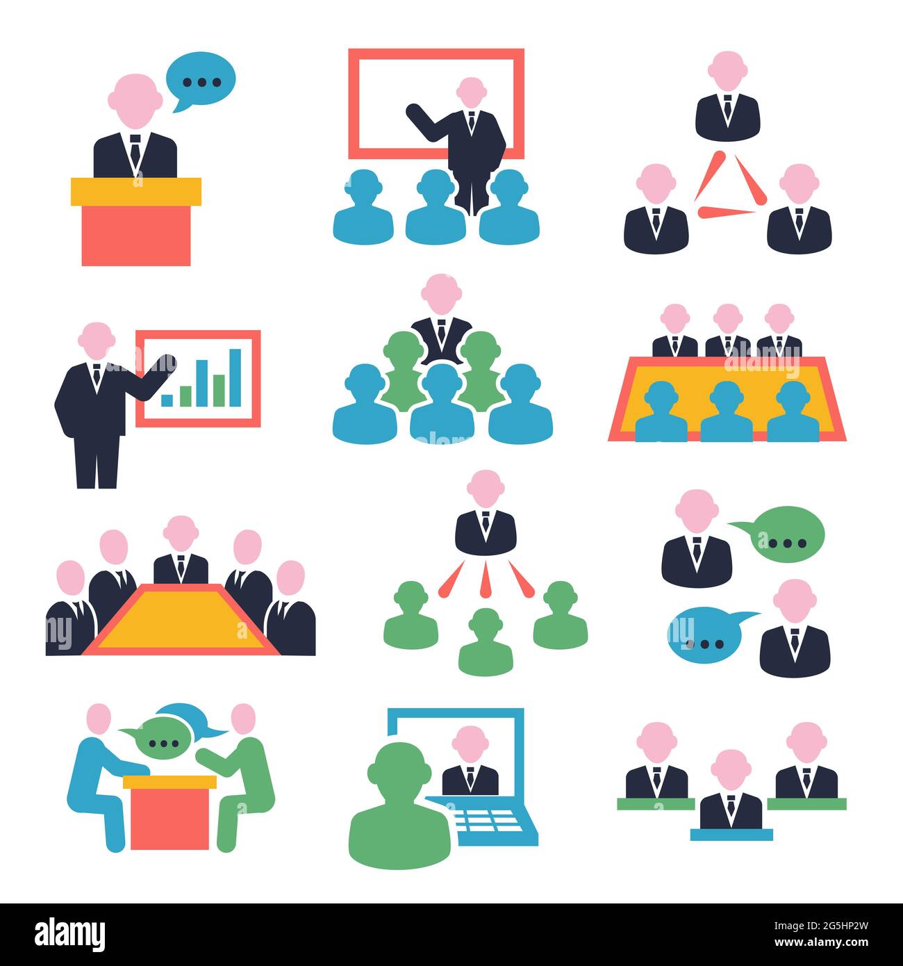 Meeting room icons Stock Vector Images - Alamy