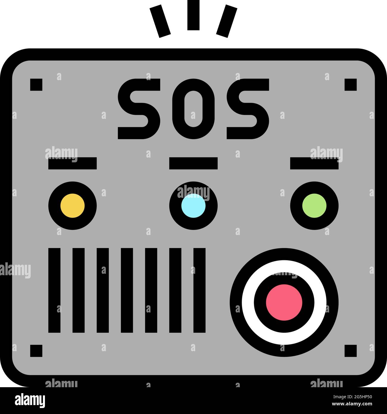 sos panel for old people color icon vector illustration Stock Vector ...