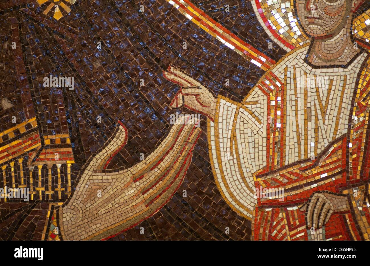 Christian Orthodox Greek icon with saints in the form of ceramic ...