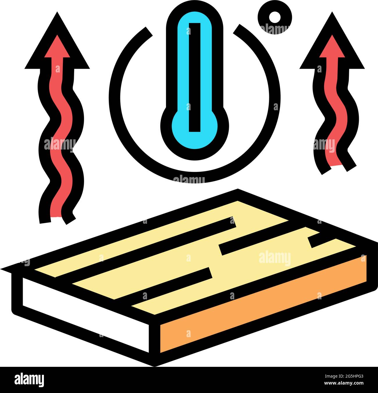 thermal insulation mineral wool color icon vector illustration Stock ...