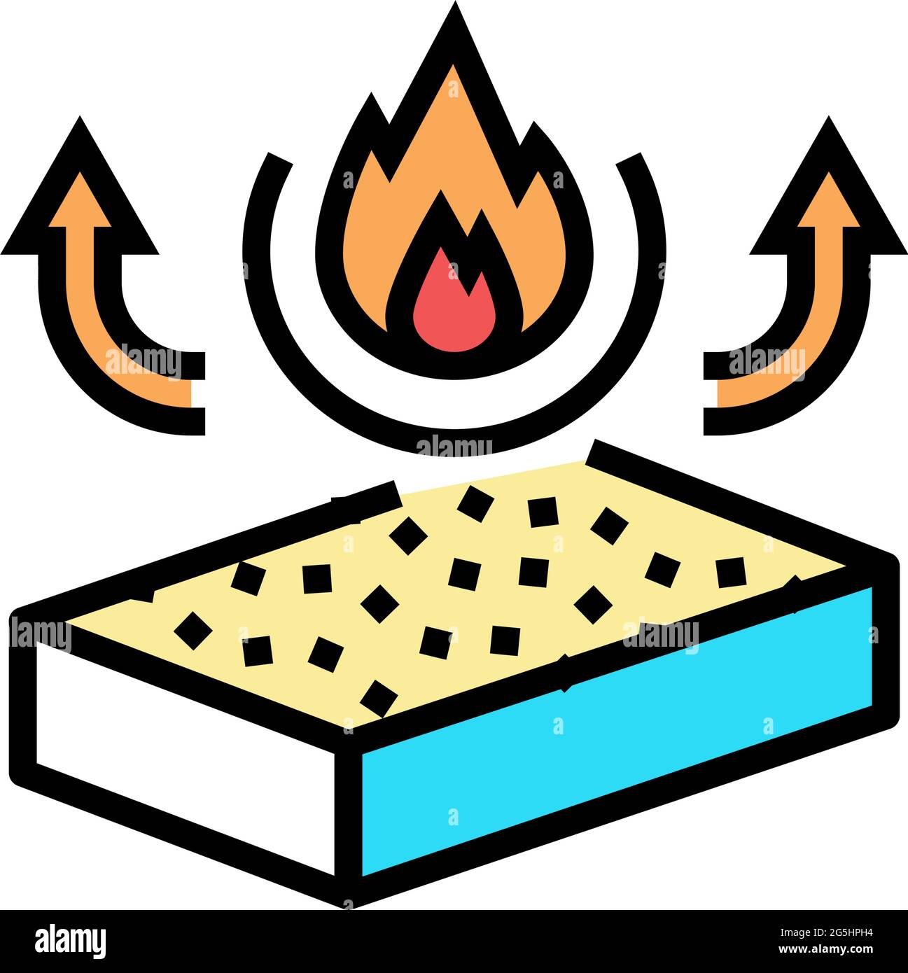 fire resistance mineral wool color icon vector illustration Stock ...