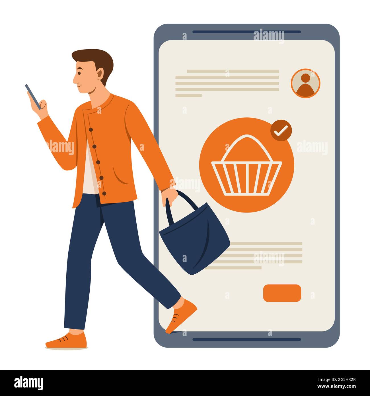 Customer walking Stock Vector Images - Alamy