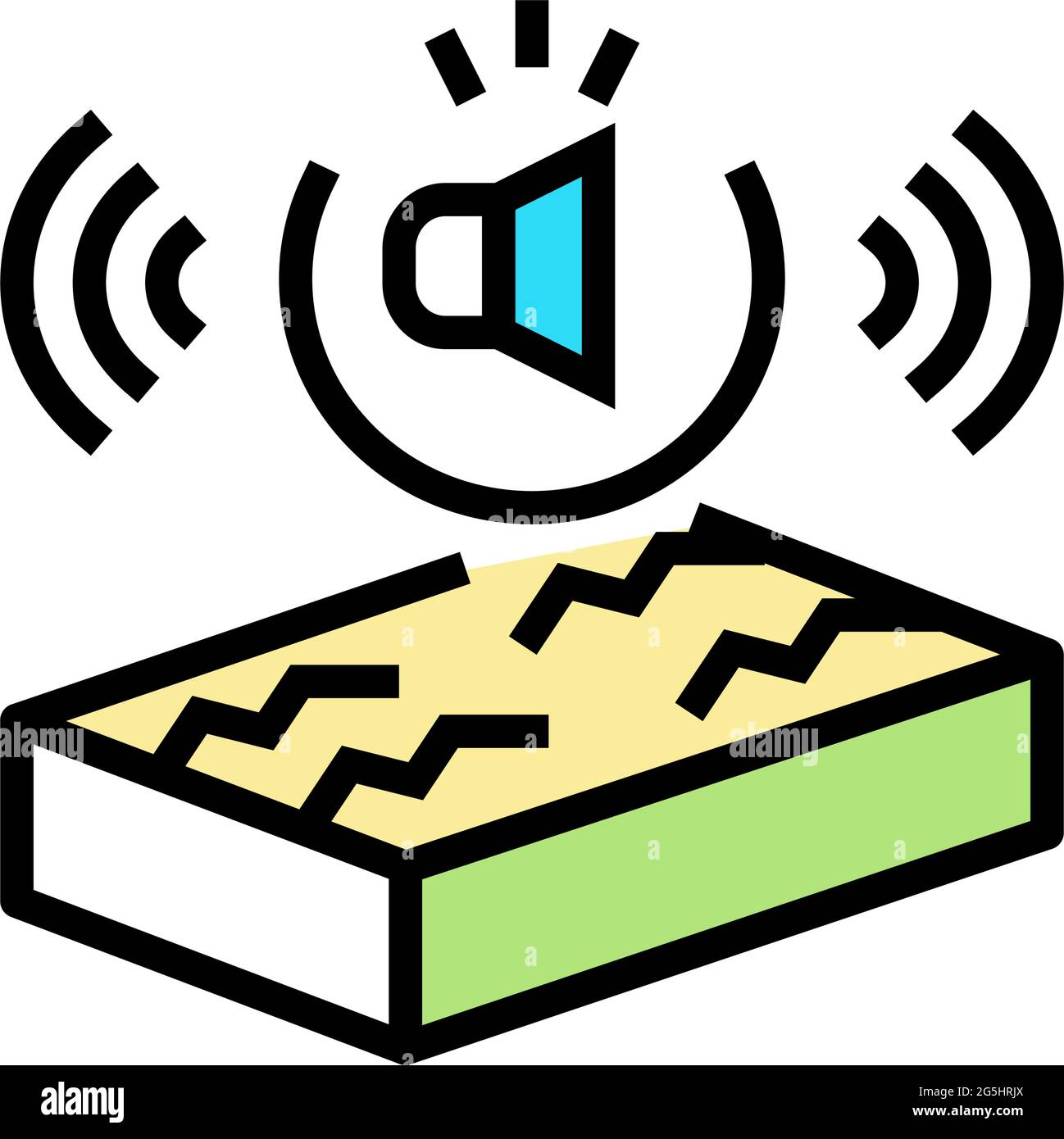 noise insulation properties color icon vector illustration Stock Vector ...