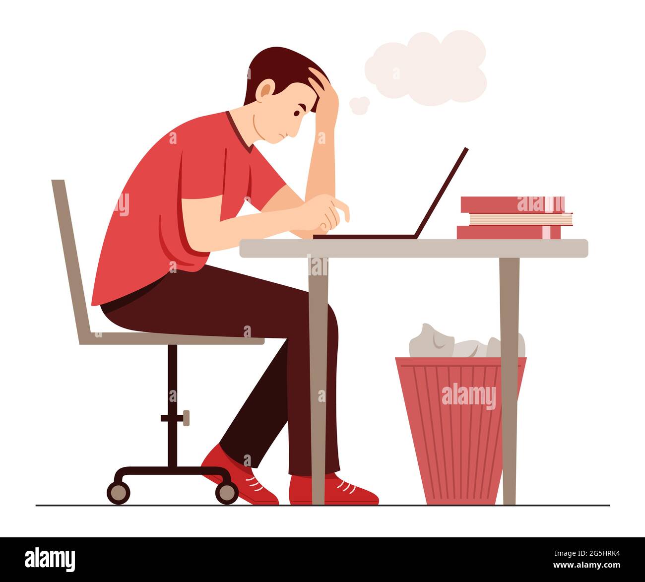 Cartoon man confused work Cut Out Stock Images & Pictures - Alamy