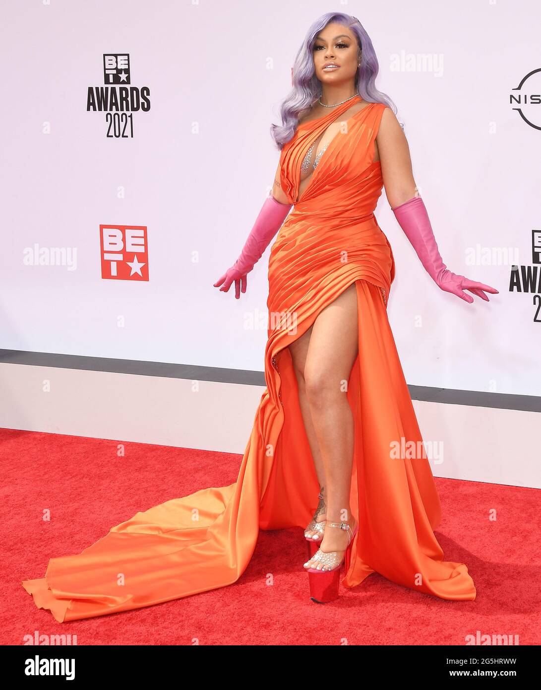 Latto arrives at the BET Awards 2021 held at the Microsoft Theater in ...