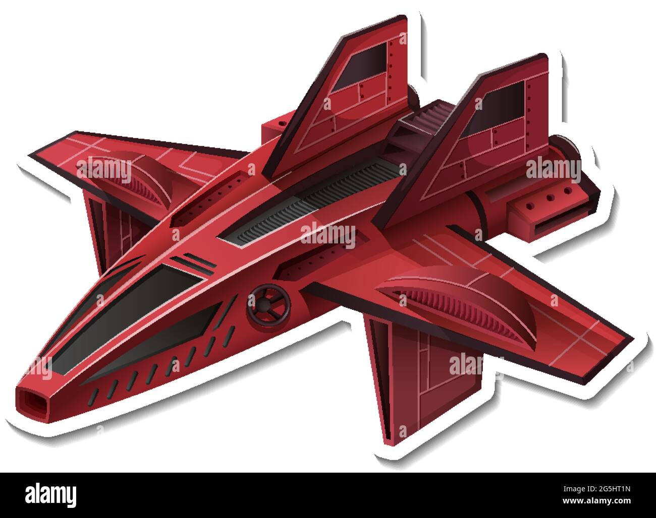 A sticker template with a fighter aircraft isolated illustration Stock ...