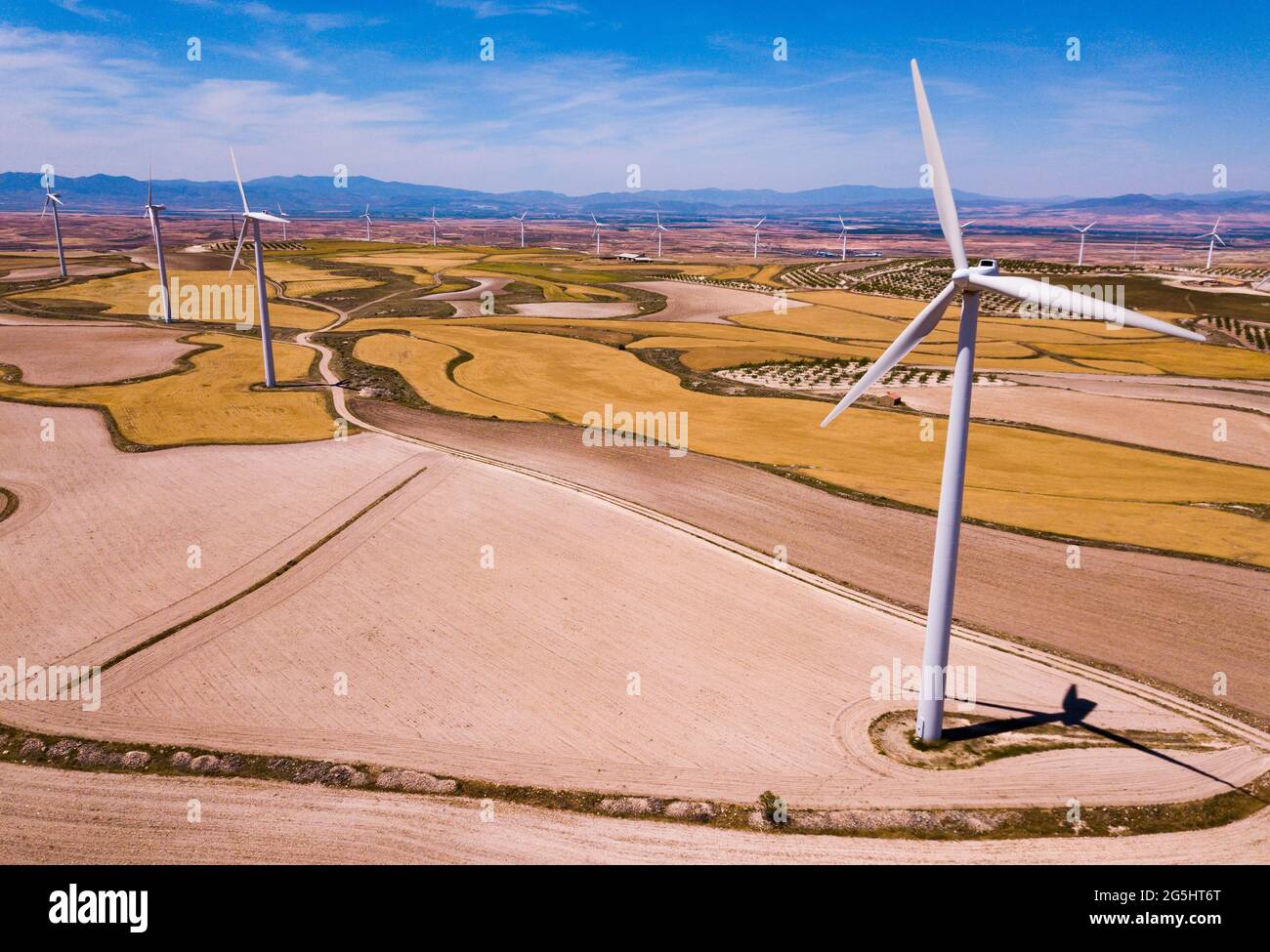 Aerial view wind turbine spain hi-res stock photography and images - Alamy