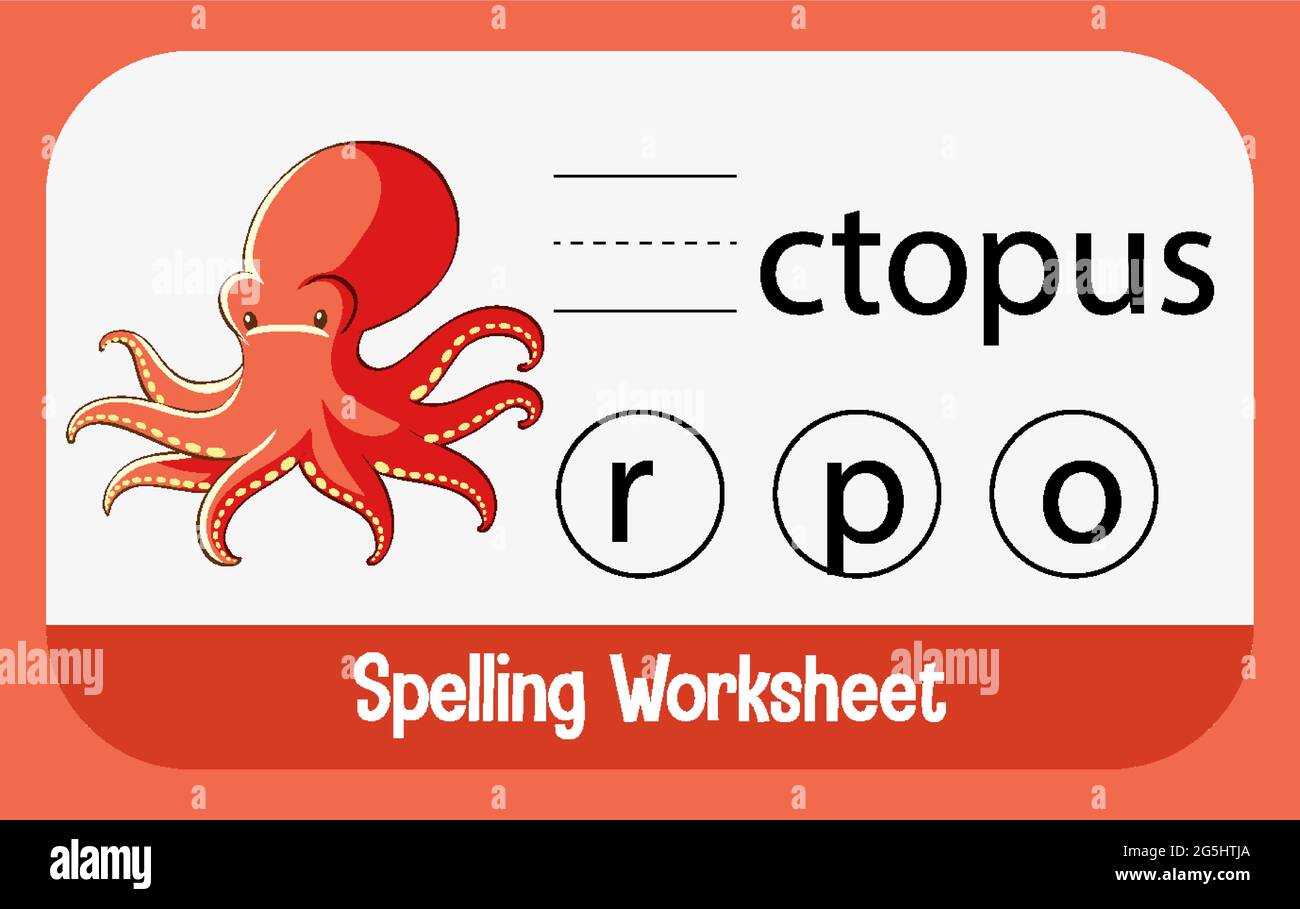 Octopus english alphabet kids hi-res stock photography and images - Alamy