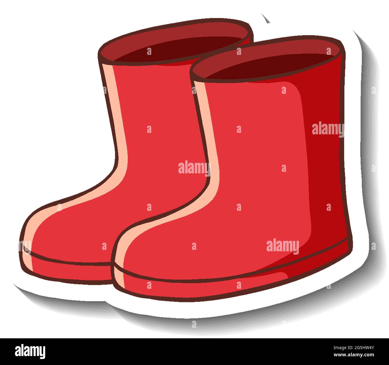 A sticker template with red boots isolated illustration Stock Vector ...
