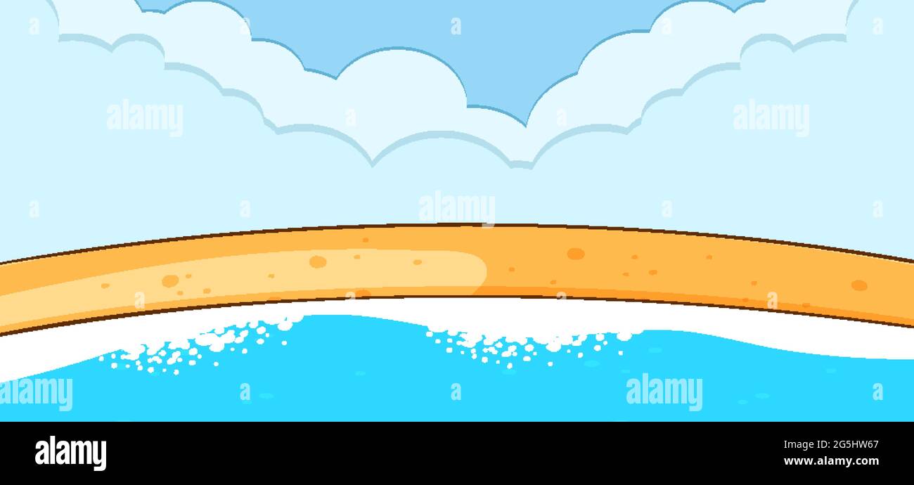 Empty beach scene in simple style illustration Stock Vector Image & Art ...