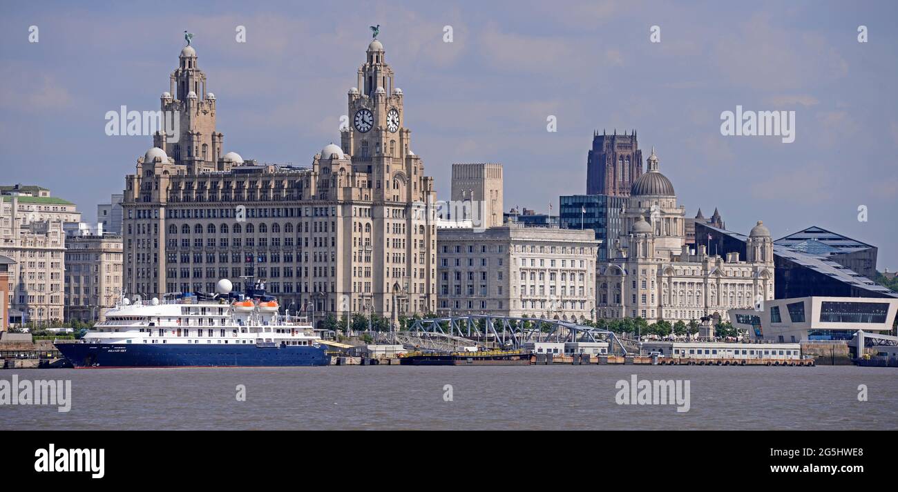 Noble Caledonia's ISLAND SKY on her inaugural visit berthed in front of ...