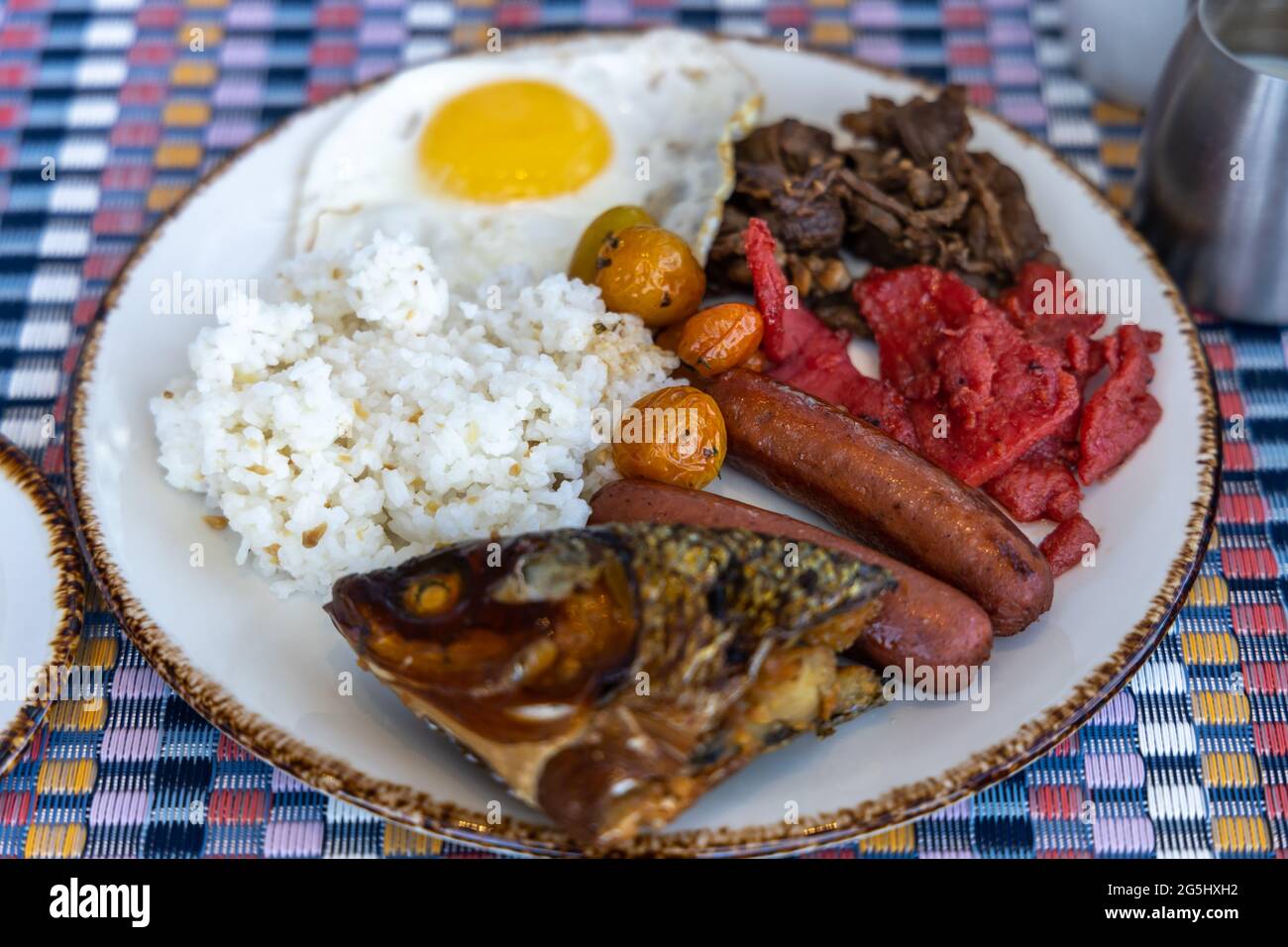 Filipino style breakfast set on the table Stock Photo - Alamy