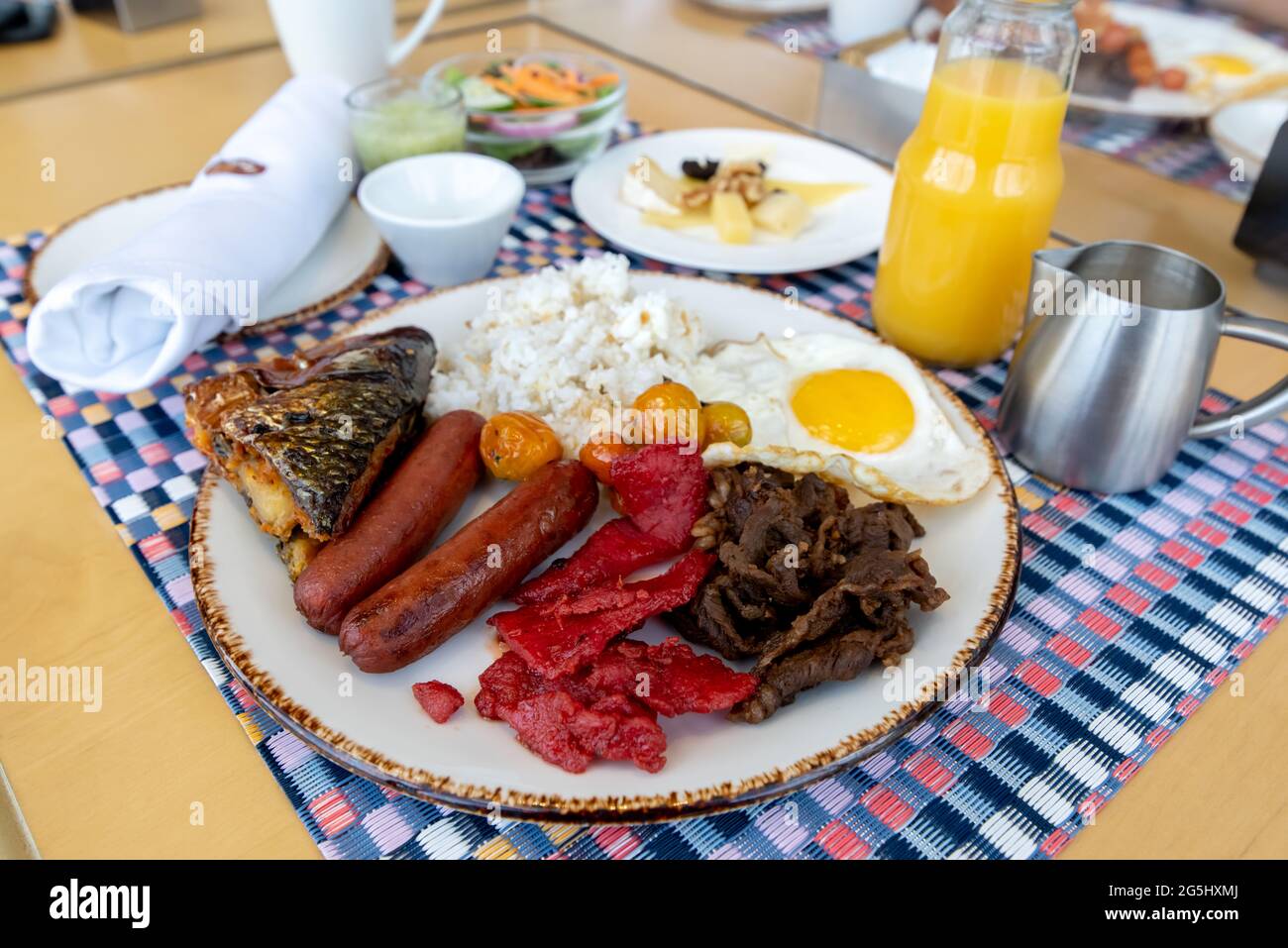 Filipino style breakfast set on the table Stock Photo - Alamy