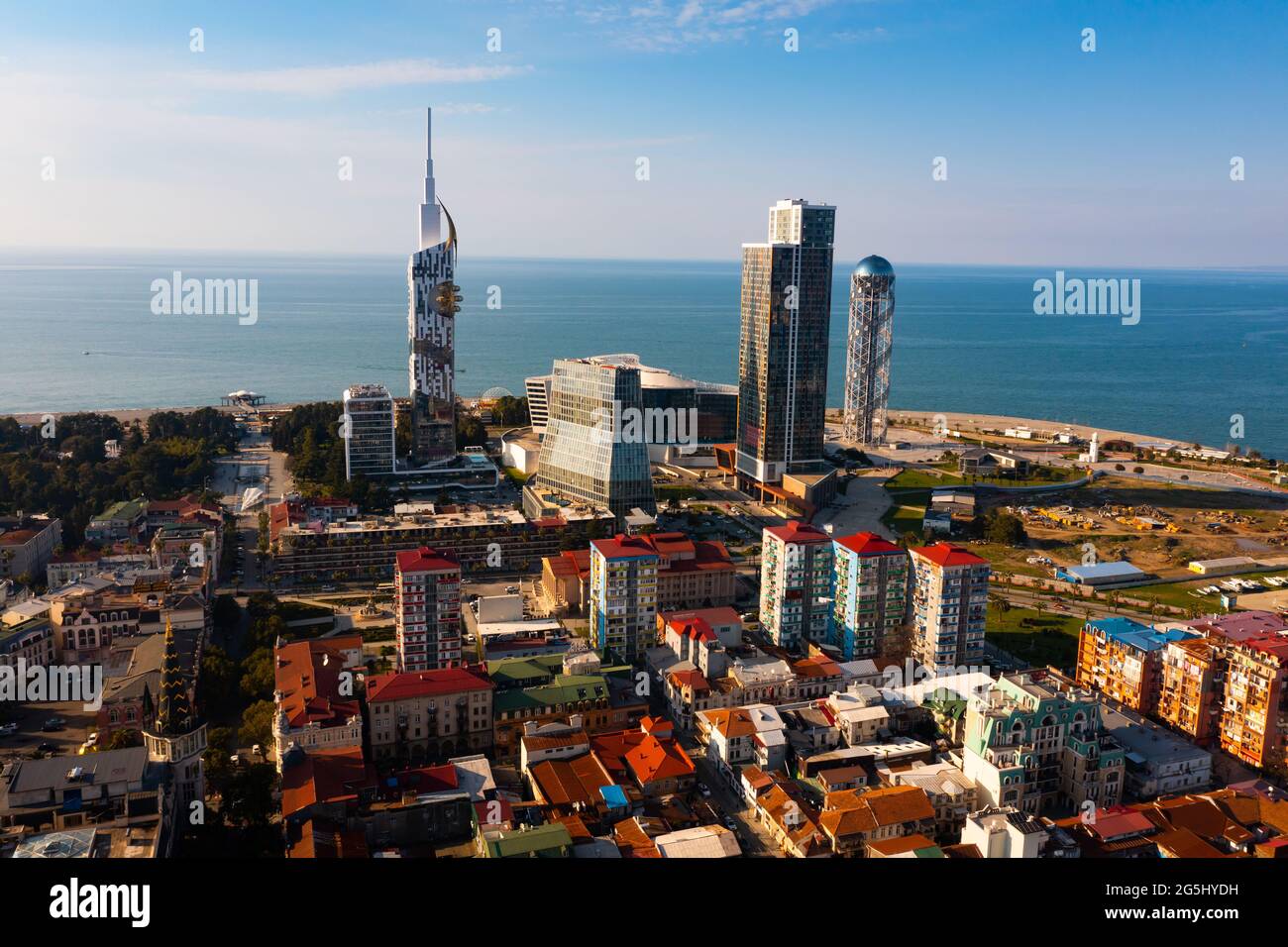Drone view of the resort port city of Batumi Stock Photo - Alamy